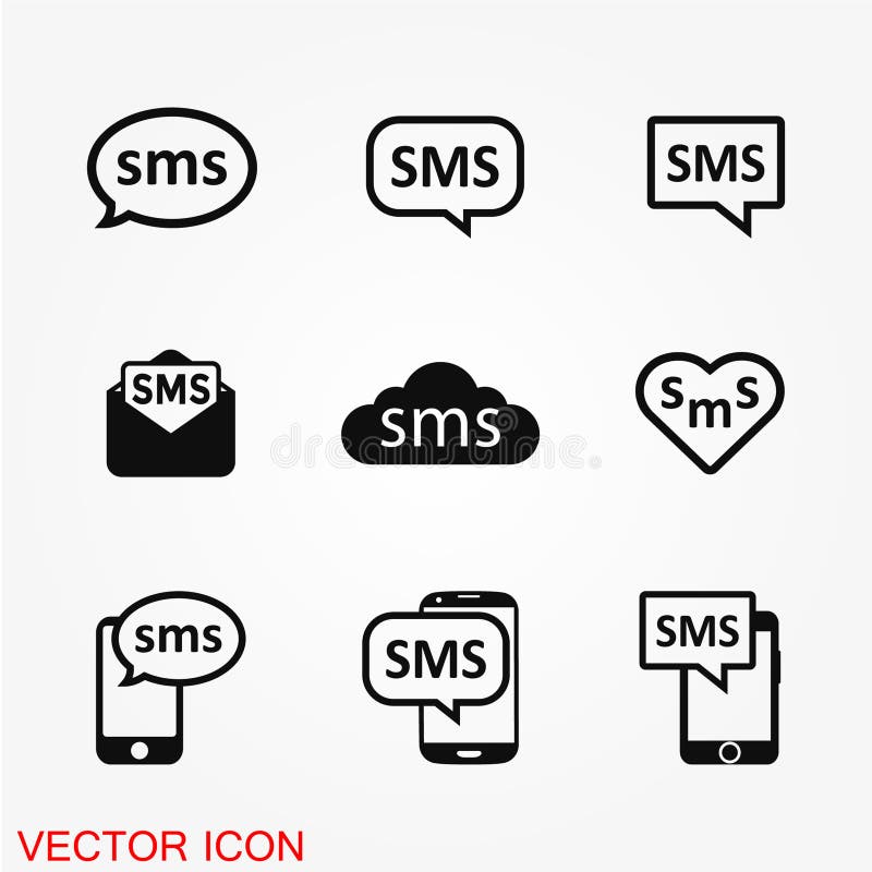 Messaggio SMS Nell'icona Dello Smartphone Icona Del Messaggio SMS Nello ...