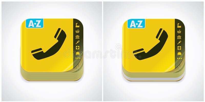 Icona Gialla Della Guida Telefonica Di Vettore Illustrazione Vettoriale ...