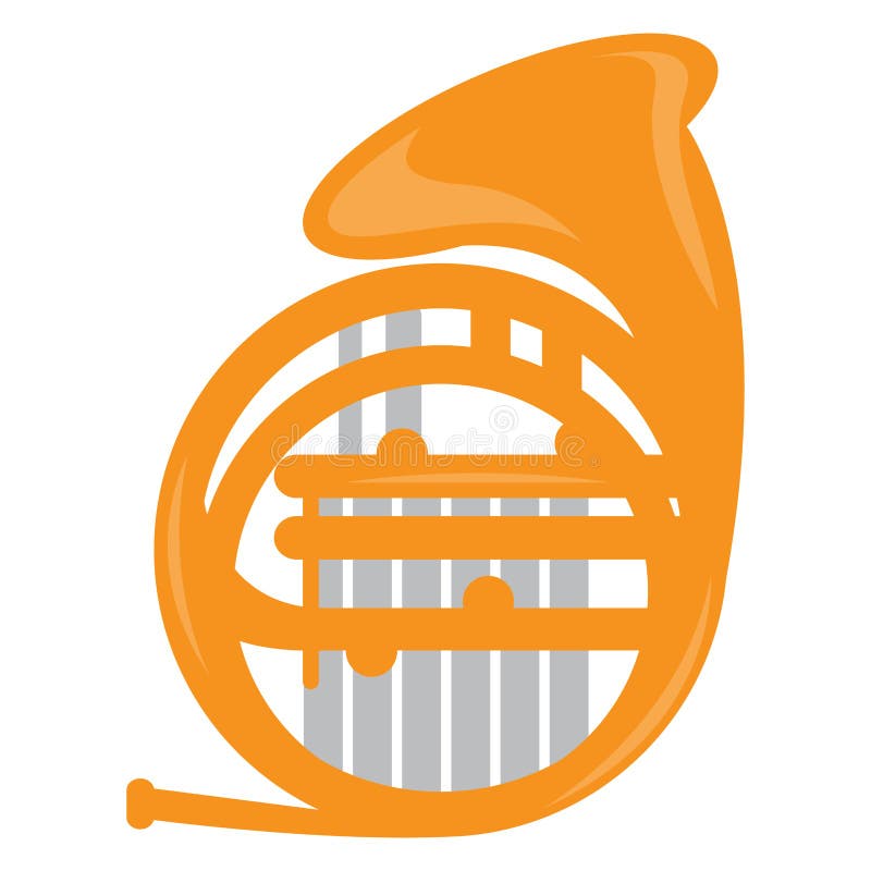 Strumento Isolato Del Corno Illustrazione Vettoriale - Illustrazione di ...