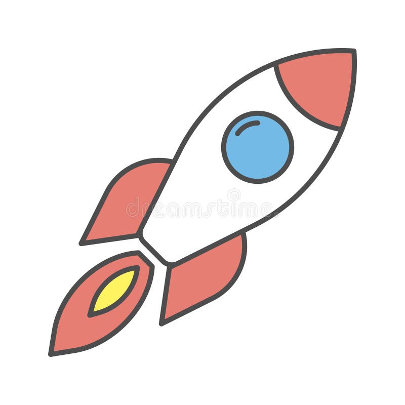 Schema Blocco Icona Razzo Isolato Illustrazione Vettoriale ...