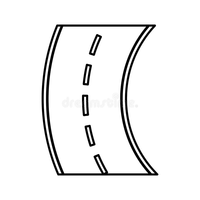 Icona Isolata Strada Della Curva Illustrazione Vettoriale ...