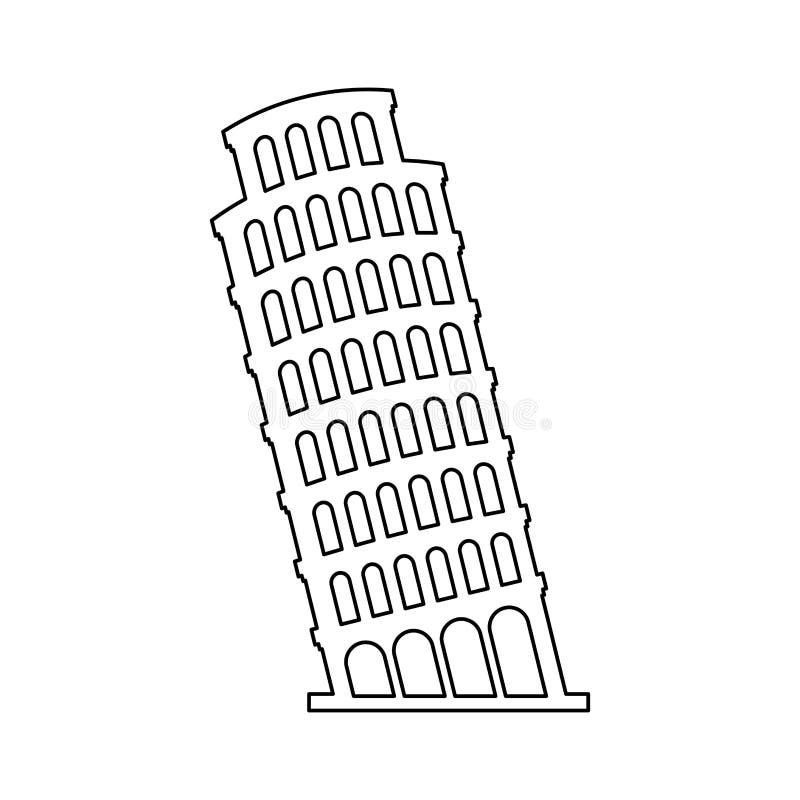 Torre dell'icona di Pisa illustrazione vettoriale. Illustrazione di ...