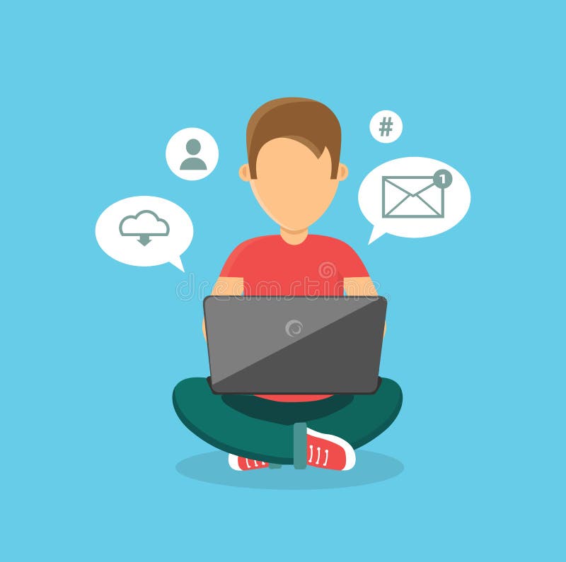 Icona Isolata Uomo Dell'utente Del Computer Illustrazione Vettoriale ...