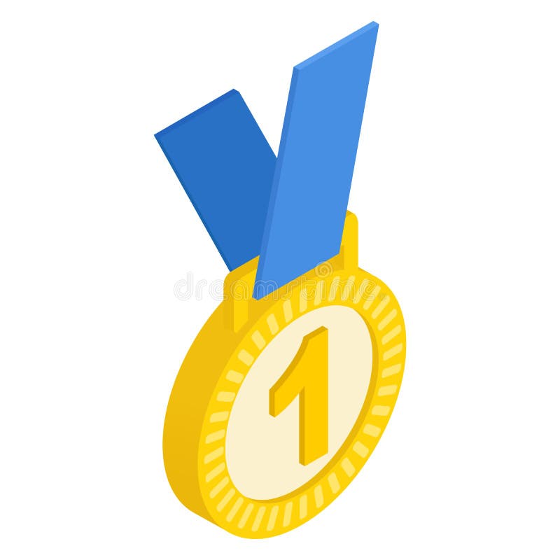 Icona Piana Della Prima Medaglia Del Posto Illustrazione Vettoriale ...