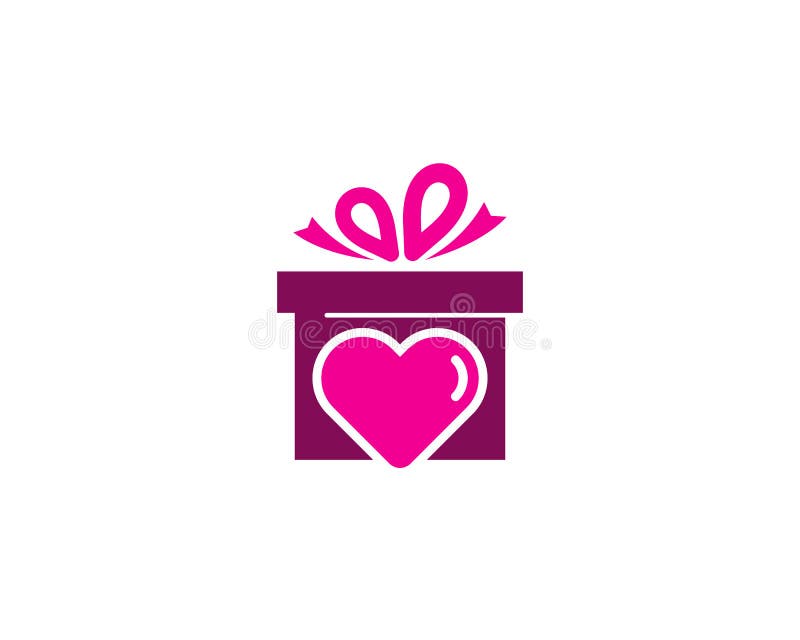 Icona Logo Design Element Del Regalo Di Amore Illustrazione Vettoriale ...