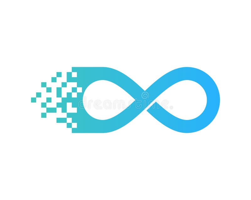 Icona Logo Design Element Di Infinito Del Pixel Illustrazione ...