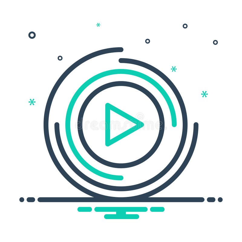 Icona Mix Nero Per Start, on E Button Illustrazione Vettoriale ...