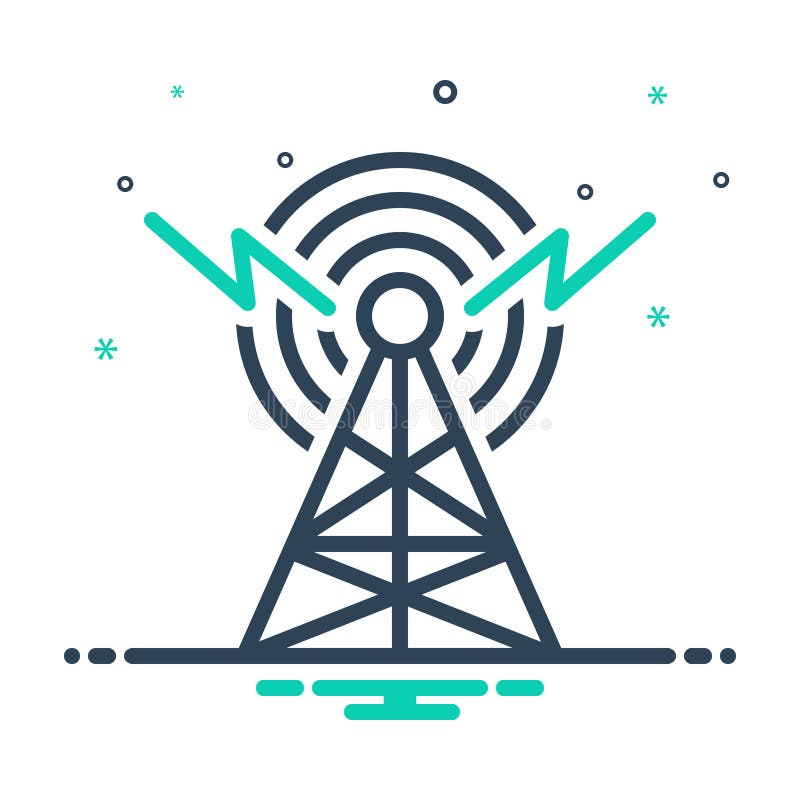 Icona Mix Per Broadcast, Radar E Antenna Illustrazione Vettoriale ...