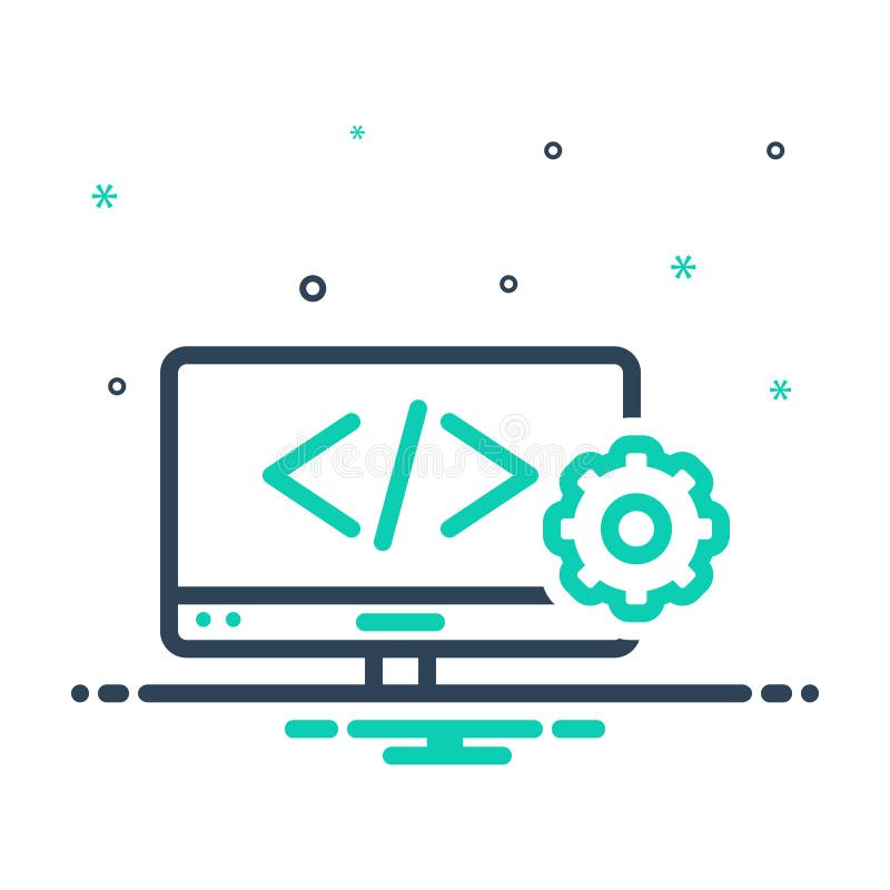 Icona Mix Per Web Developer, Codifica E Html Illustrazione Vettoriale ...