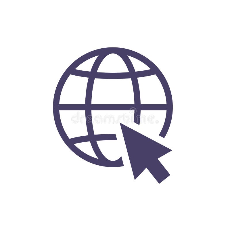 Icona Nera Internet. Vai Al Web Sign. Simbolo Internet Illustrazione ...