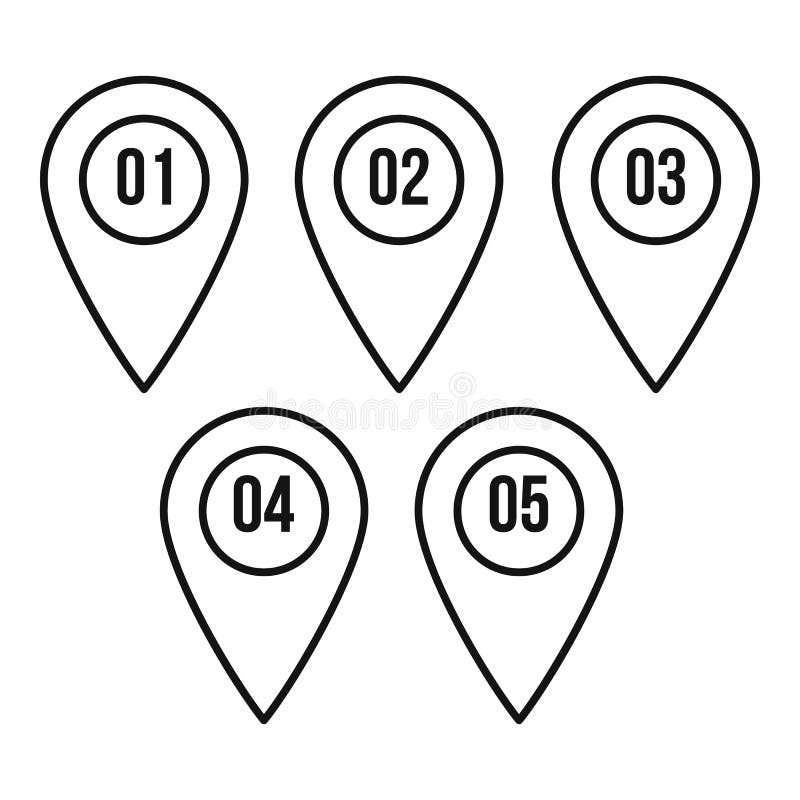 Icona Numerata Degli Indicatori Del Perno, Stile Del Profilo ...