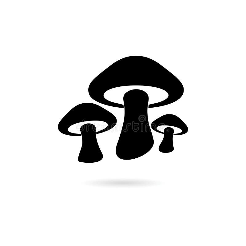 Icona O Logo Nera Dei Funghi Illustrazione Vettoriale - Illustrazione ...