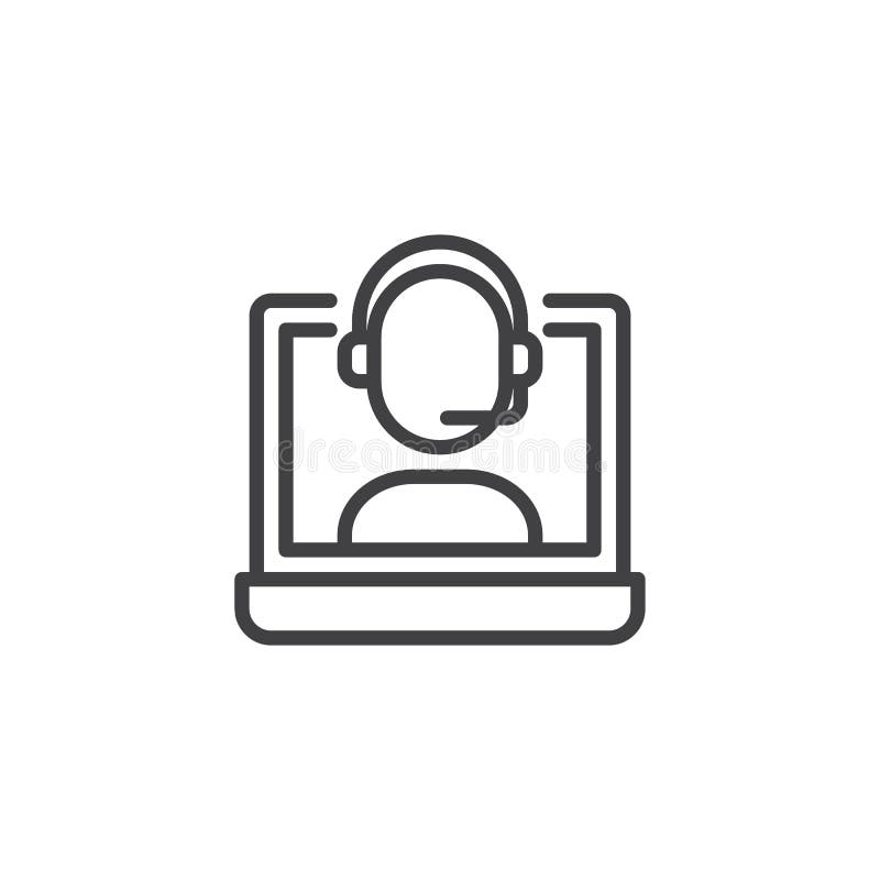 Supporto Online, Linea Icona, Segno Di Vettore Del Profilo, Pittogramma ...