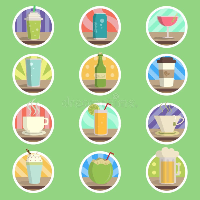 Icona Piana Del Menu Della Bevanda Illustrazione Vettoriale ...