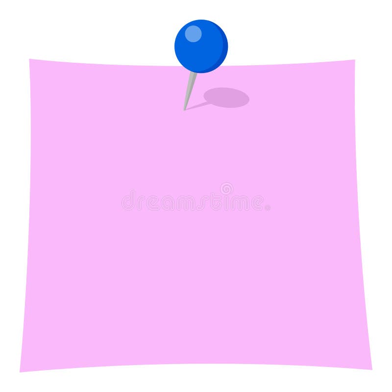 Icona Piana Di Post-it Rosa Isolata Su Bianco Illustrazione Vettoriale ...