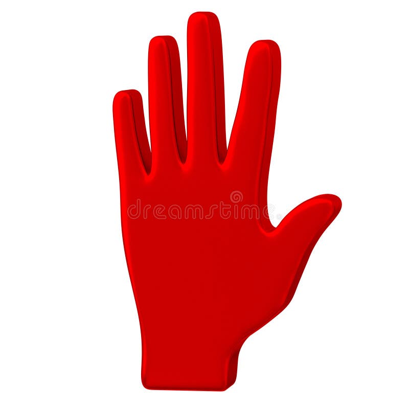 Icona rossa 3d della mano illustrazione di stock. Illustrazione di ...