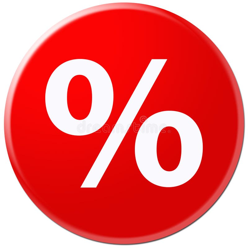 Icona Rossa Con Il Simbolo Del Tasso Illustrazione di Stock ...