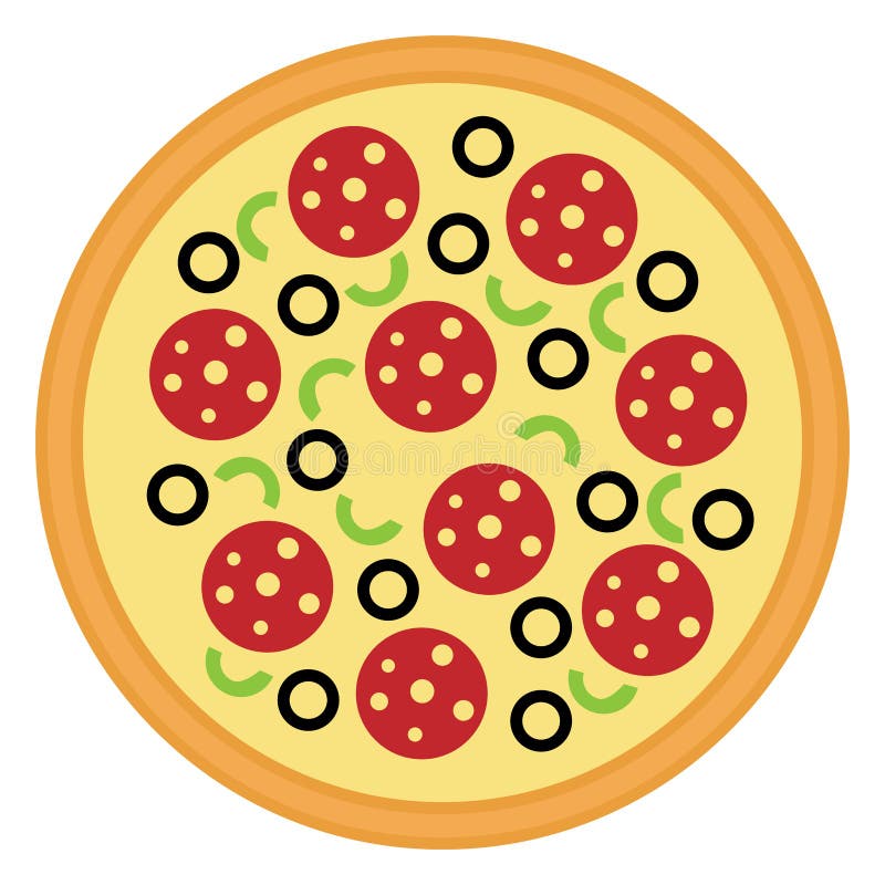 Icona Semplice, Piana, Intera Della Pizza Isolato Su Bianco ...