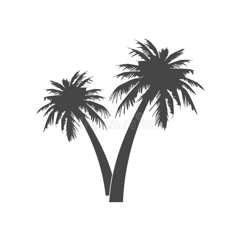 Icona Adesiva Albero Delle Palme Isolata Su Fondo Bianco Segno Semplice ...