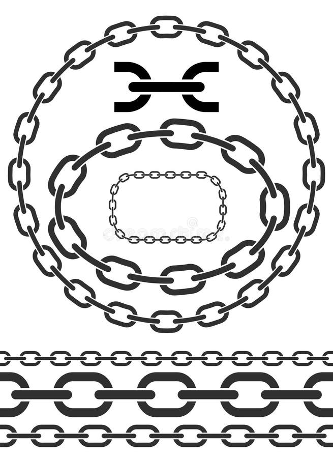 Icone a Catena, Parti, Cerchi Delle Catene Illustrazione Vettoriale ...