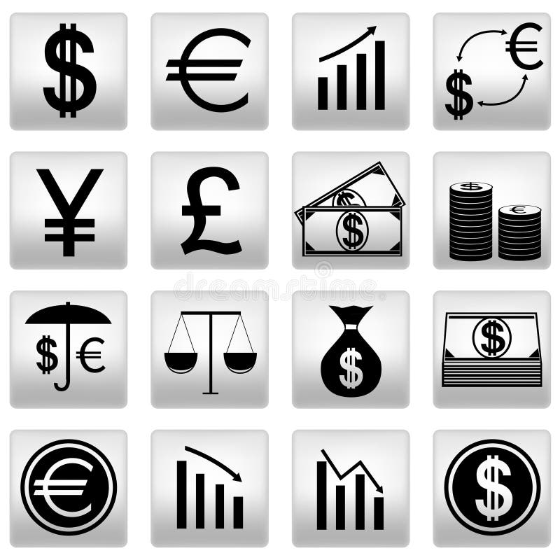 Icone dei soldi illustrazione vettoriale. Illustrazione di commercio ...