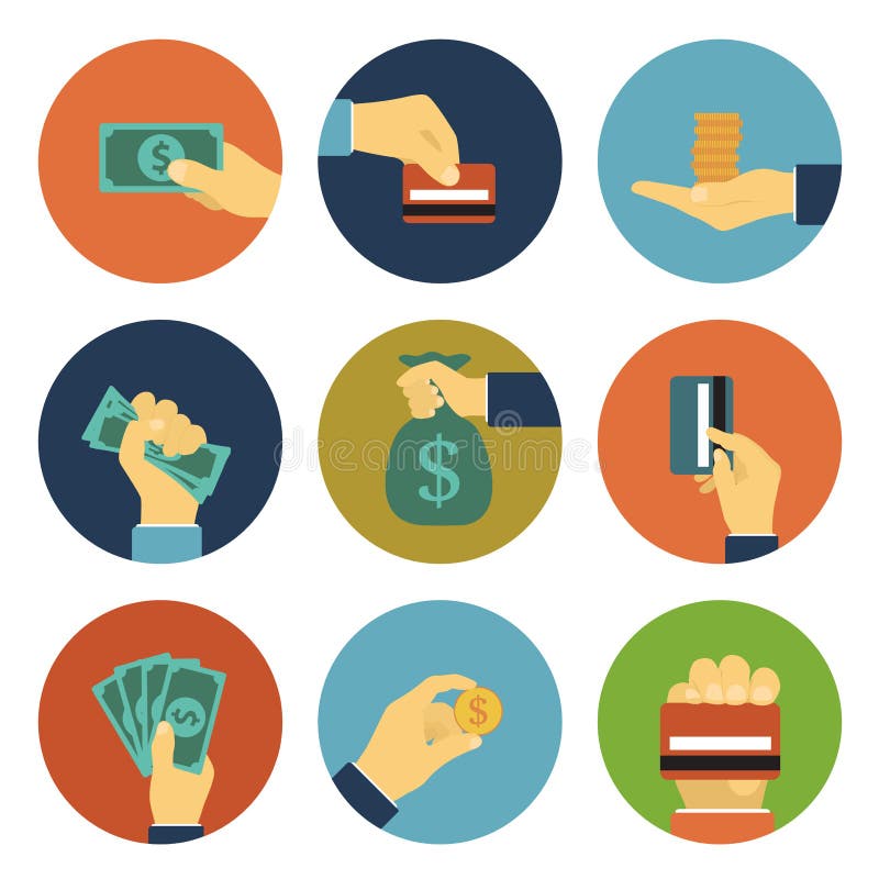 Icone dei soldi illustrazione vettoriale. Illustrazione di barretta ...