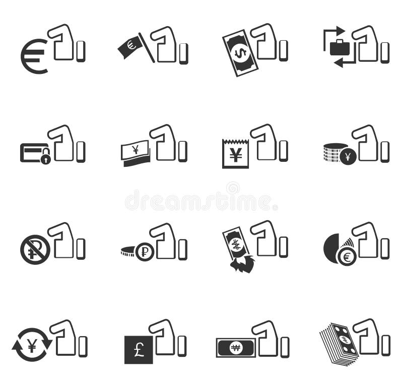 Icone Dei Soldi E Della Mano Messe Illustrazione Vettoriale ...