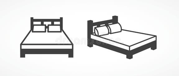 Icone del letto illustrazione vettoriale. Illustrazione di mobilia ...