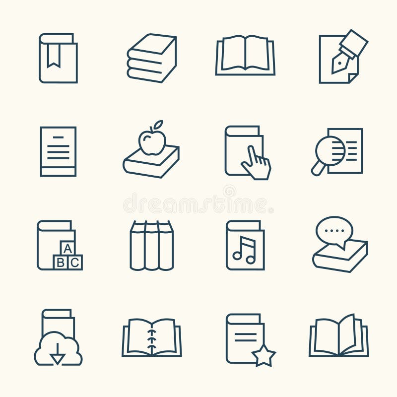 Icone del libro illustrazione vettoriale. Illustrazione di libro - 97221349