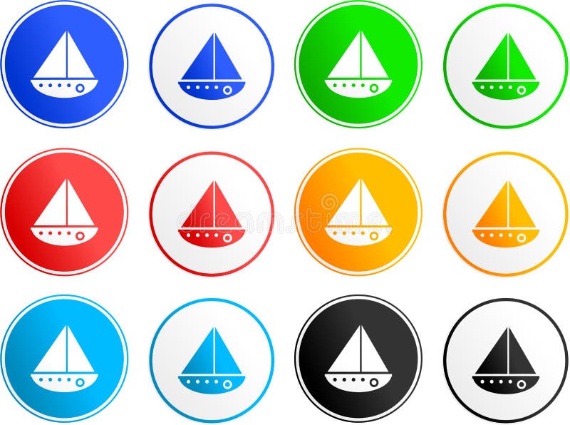 Icone Del Segno Della Barca Illustrazione Vettoriale - Illustrazione di ...