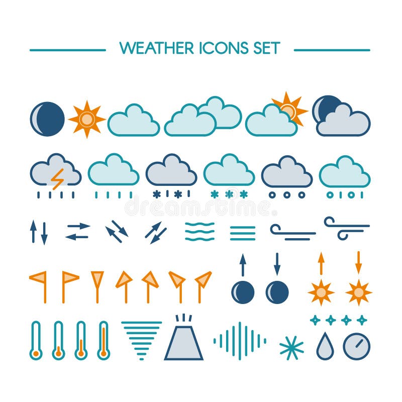 Insieme Completo Delle Icone Realistiche Moderne Del Tempo Icone ...