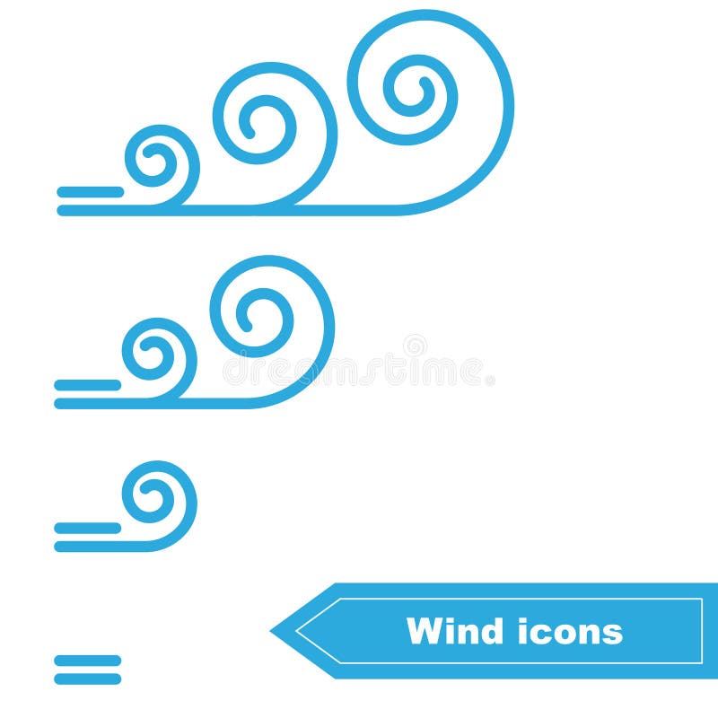 Vettore Delle Icone Del Vento Illustrazione Vettoriale - Illustrazione ...