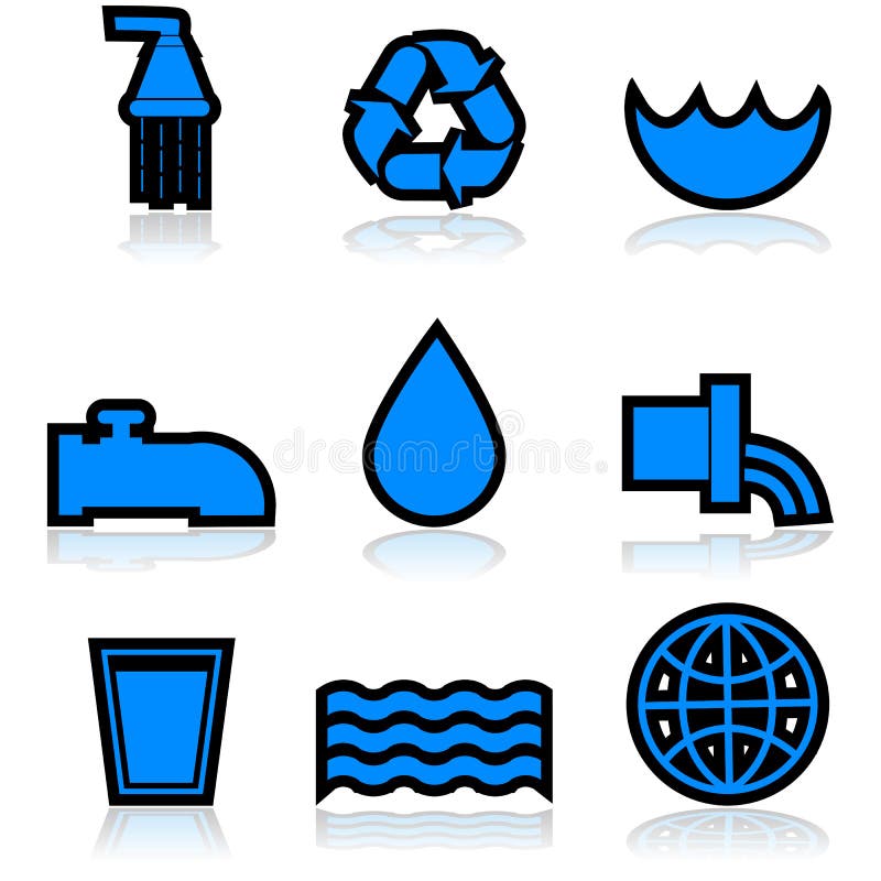 Icone dell'acqua illustrazione vettoriale. Illustrazione di idea - 44701217