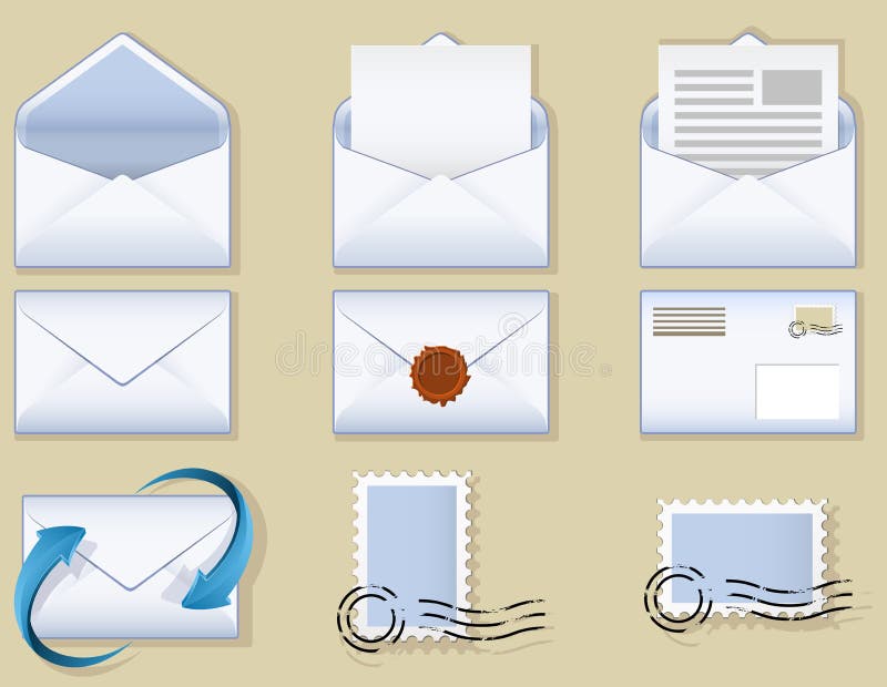 Icone della busta illustrazione vettoriale. Illustrazione di freccia ...
