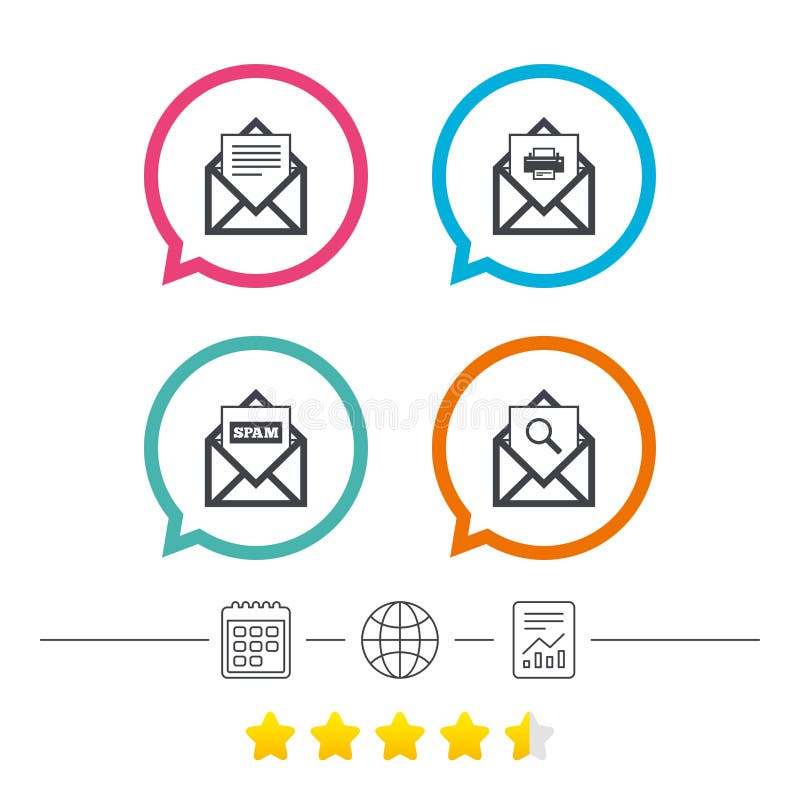 Icone Della Busta Della Posta Simboli Del Documento Del Messaggio ...