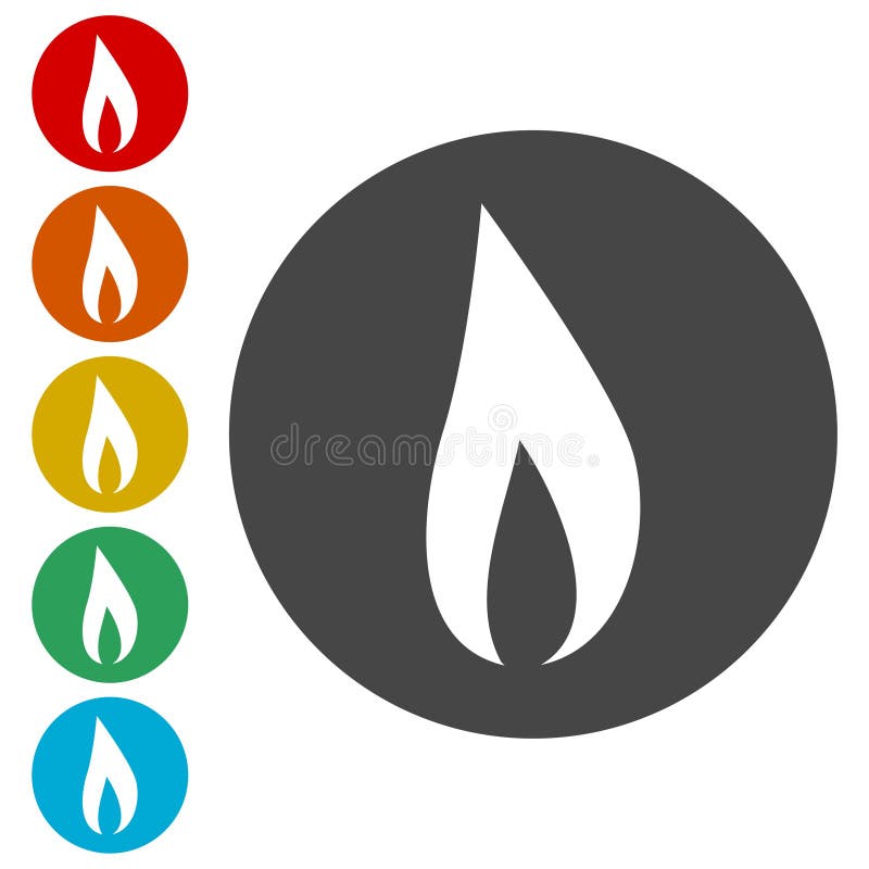 Icone della fiamma messe illustrazione vettoriale. Illustrazione di ...
