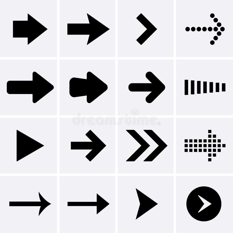 Icone di Frecce illustrazione vettoriale. Illustrazione di indicatore ...