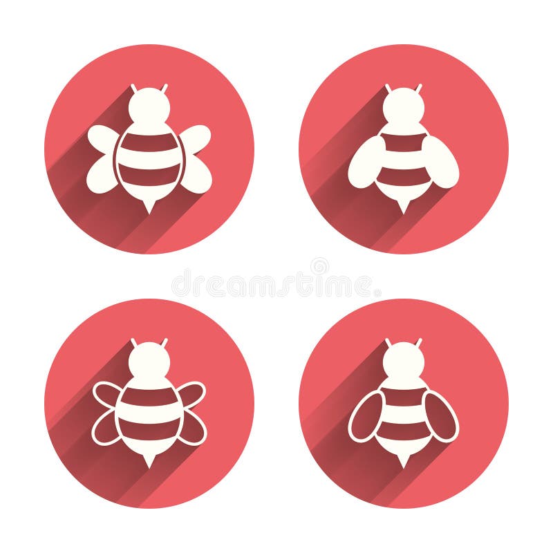 Icone Delle Api Del Miele Simboli Dei Bombi Illustrazione Vettoriale ...