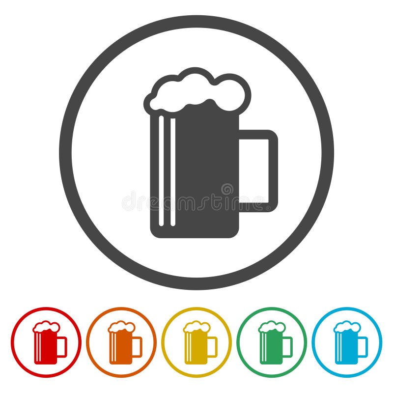 Le Icone Della Birra Hanno Impostato Illustrazione Vettoriale ...