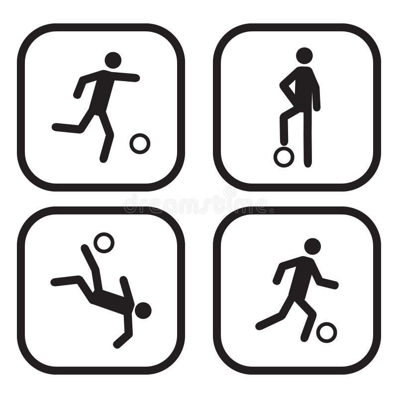 Insieme Dell'icona Di Calcio O Di Calcio Le Icone Di Vettore Hanno ...