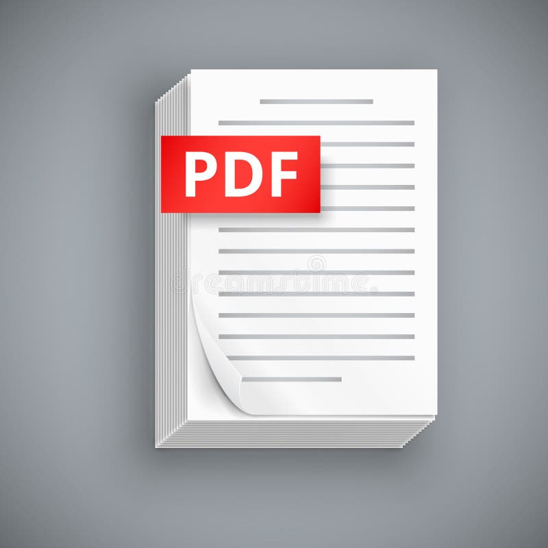 Icona Vettoriale File PDF Isolata, Busta Con Documento PDF Su Carta ...