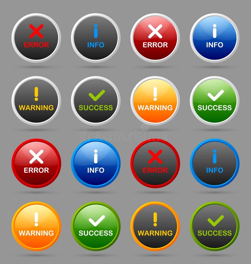 Icone di notifica illustrazione vettoriale. Illustrazione di sfondo ...