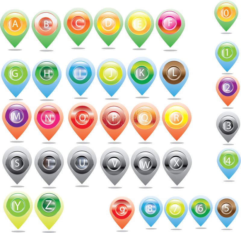 Icone Di Posizione E Della Mappa E Mappa Dell'icona Illustrazione di ...
