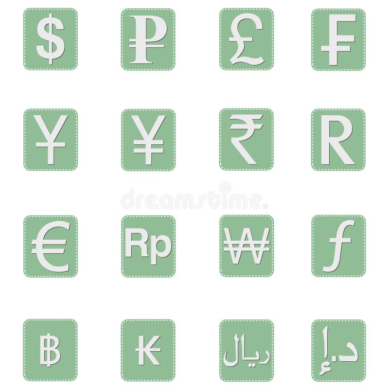Icone di simbolo di valuta illustrazione vettoriale. Illustrazione di ...