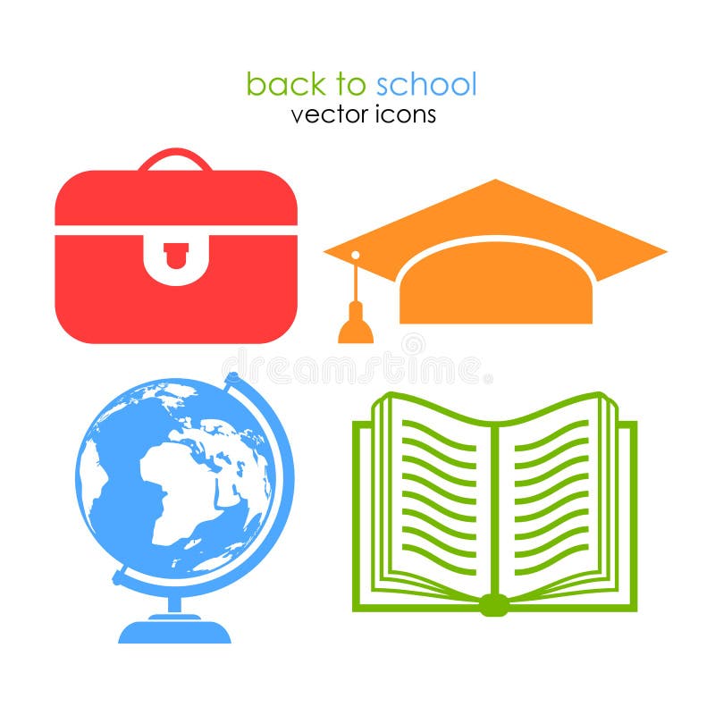 Icone Di Vettore Della Scuola Illustrazione Vettoriale - Illustrazione ...