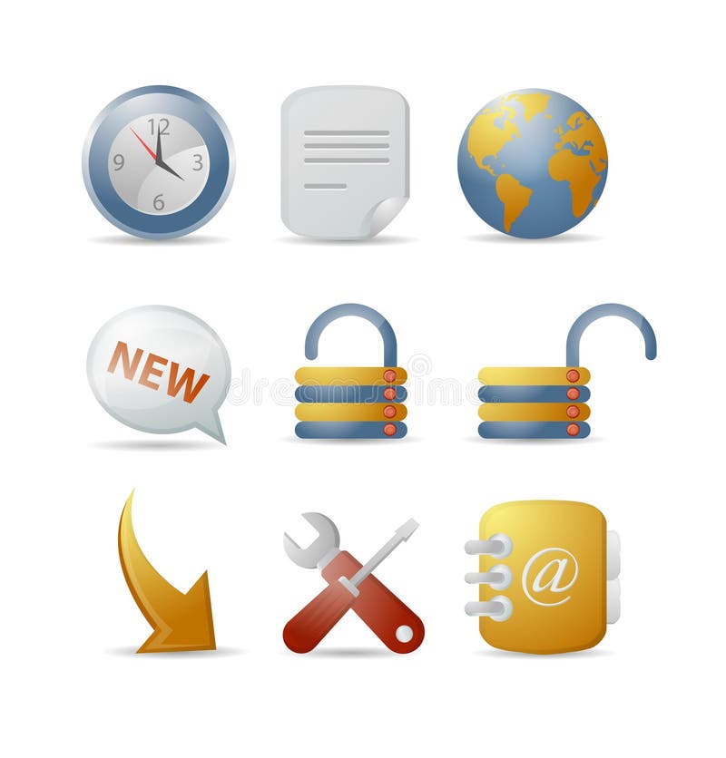 Icone Di Web Sul Contesto Bianco Illustrazione Vettoriale ...
