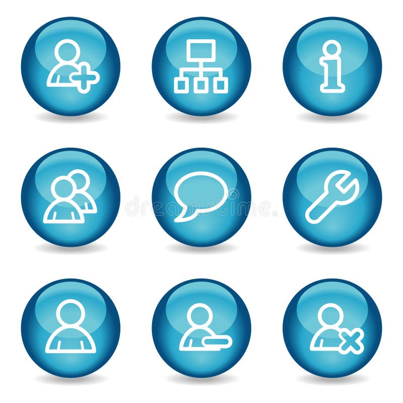 Icone Di Web Degli Utenti, Serie Lucida Blu Della Sfera Illustrazione ...
