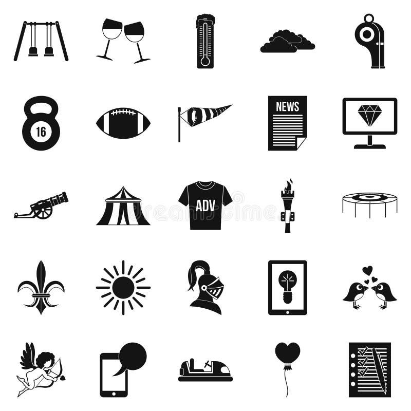 Icone Messe, Stile Semplice Di Ensign Illustrazione Vettoriale ...