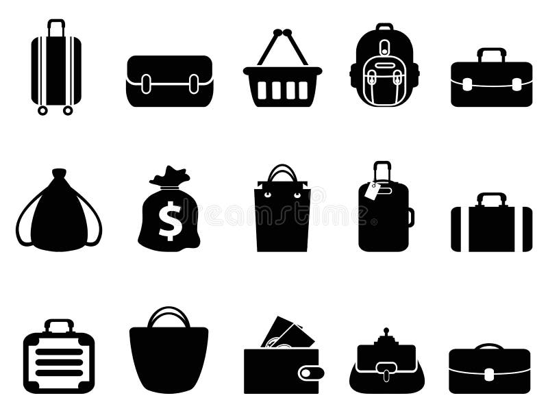 Icone Nere Della Borsa Messe Illustrazione Vettoriale - Illustrazione ...