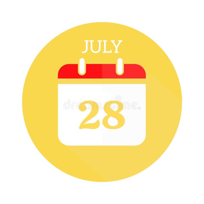 Icone Plate Du Calendrier Du 28 Juillet Illustration Stock ...